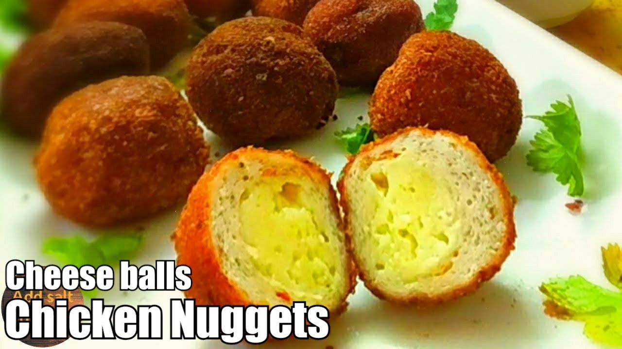 Cheese Ball Chicken Nuggets | Home Made Nuggets filled with Cheese ...