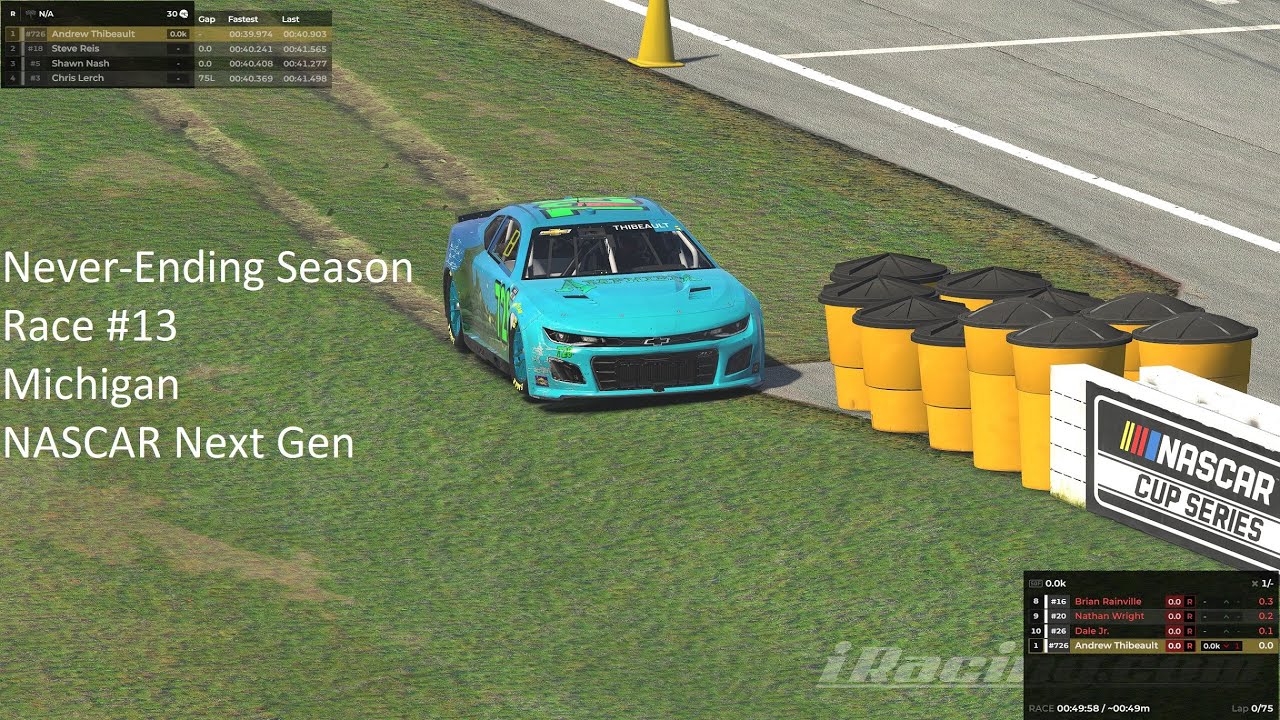 iRacing Never-Ending Season Race #13 Michigan (AI Racing) - YouTube