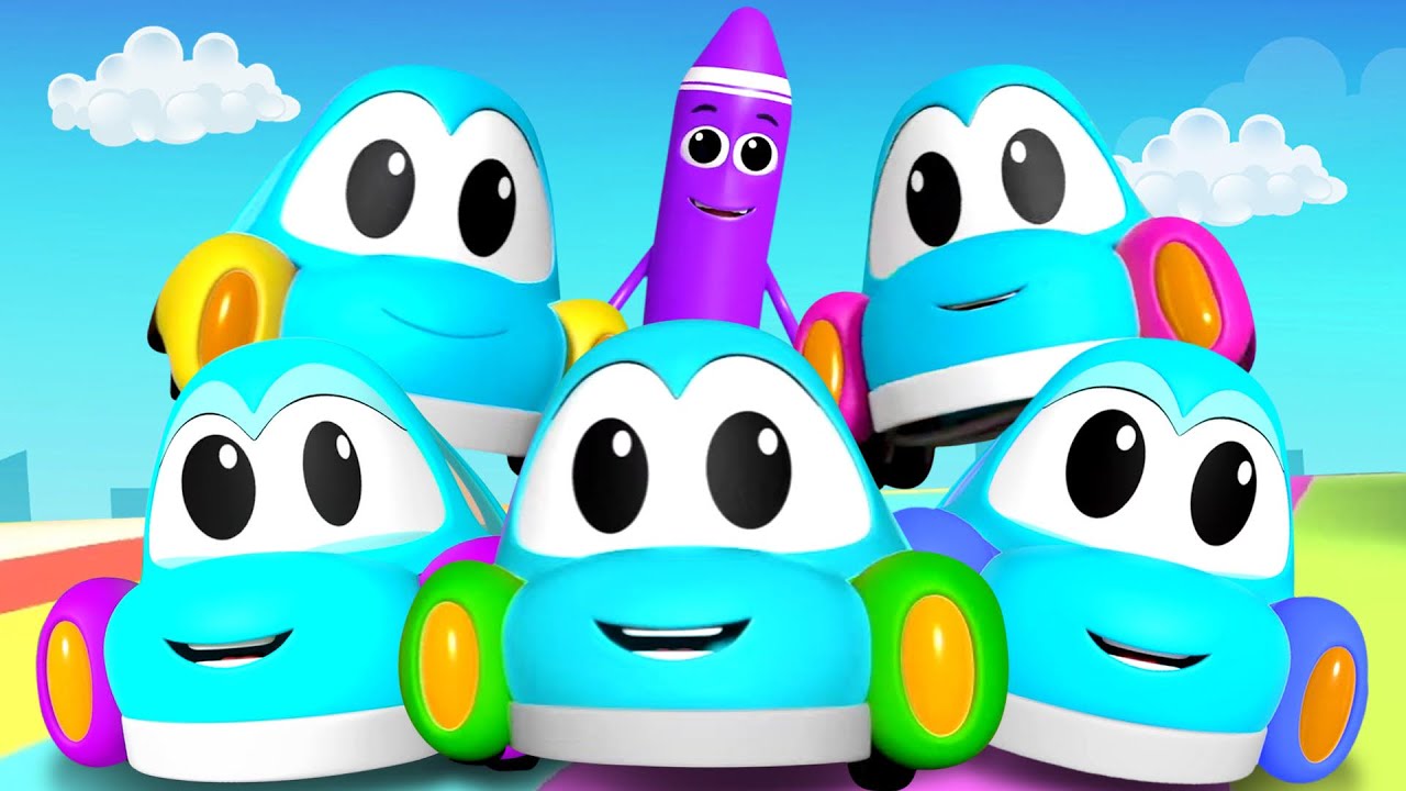 Five Little Cars - Counting Song & More Nursery Rhymes for Kids - YouTube