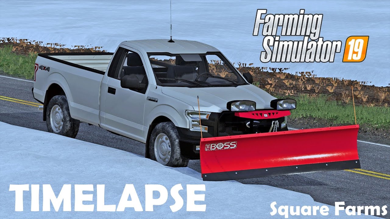 FORD F150 PLOWING SNOW!? | FS19 Timelapse | BOSS PLOW | Lone Oak Farms ...