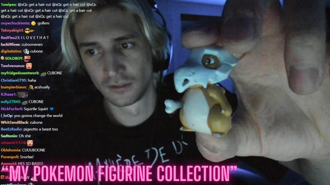 xQc Shows his Pokemon Figurine Collection - YouTube