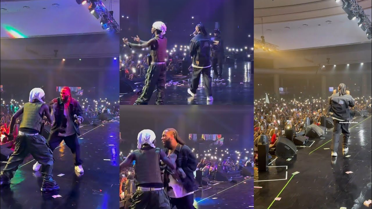 Burnaboy surprised Seyi Vibez on stage as they Performs Giza & City ...