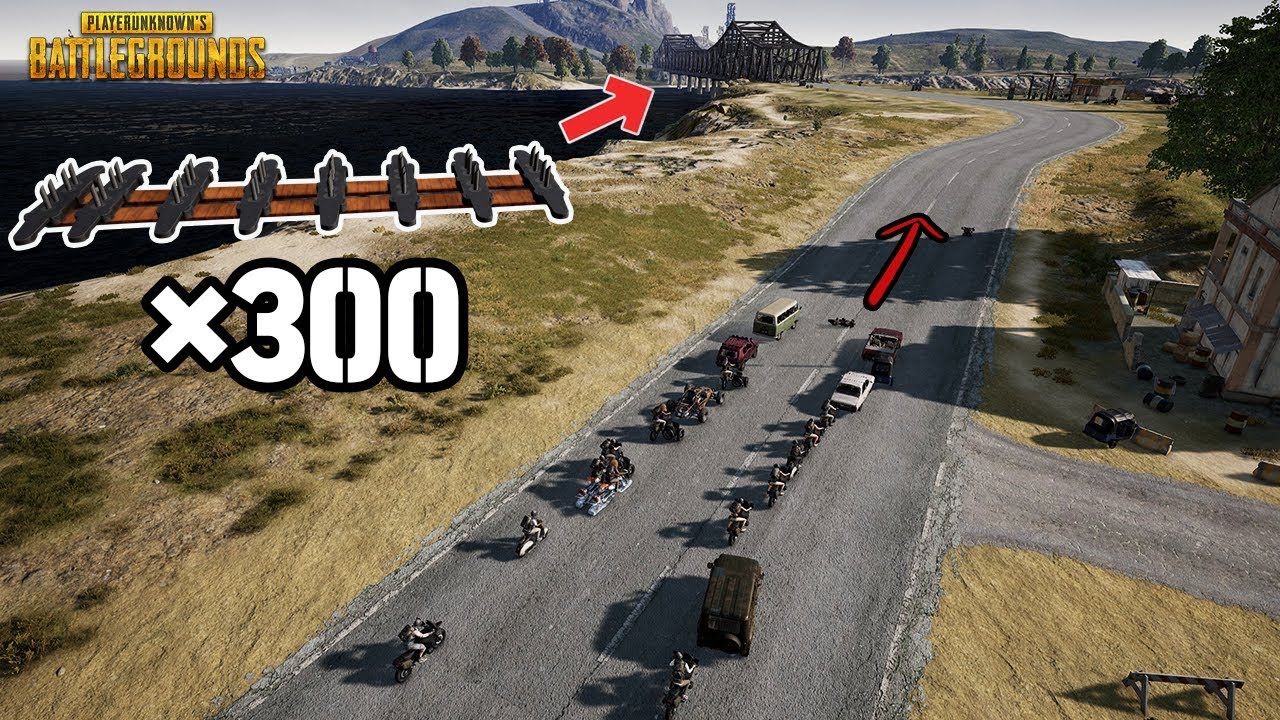 SUB)스파이크 트랩 300개가 설치된 다리를 통과해라!!Erangel bridge with 300 spike traps!(새로 ...