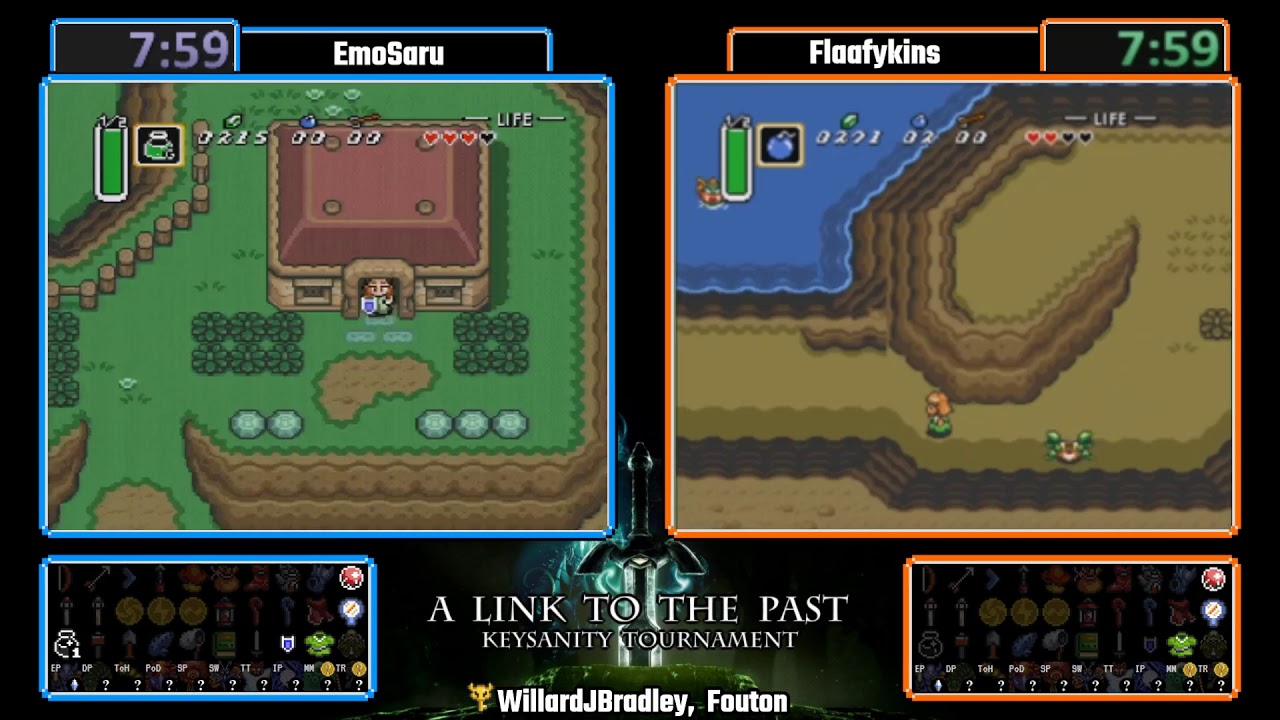 EmoSaru vs flaafykins. ALTTPR Keysanity Tournament 2018 - YouTube