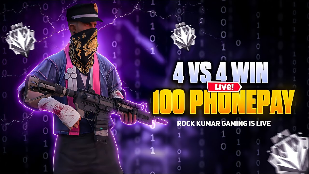 4 V 4 SUBS V RKG WIN 100 🤑 ||Rock Kumar Gaming || Facecam Free Fire ...