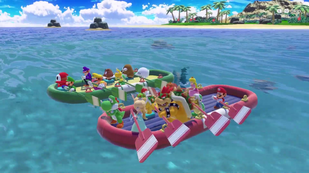 Super Mario Party - Rowboat Uprising - Team Minigame: 16 Player - YouTube