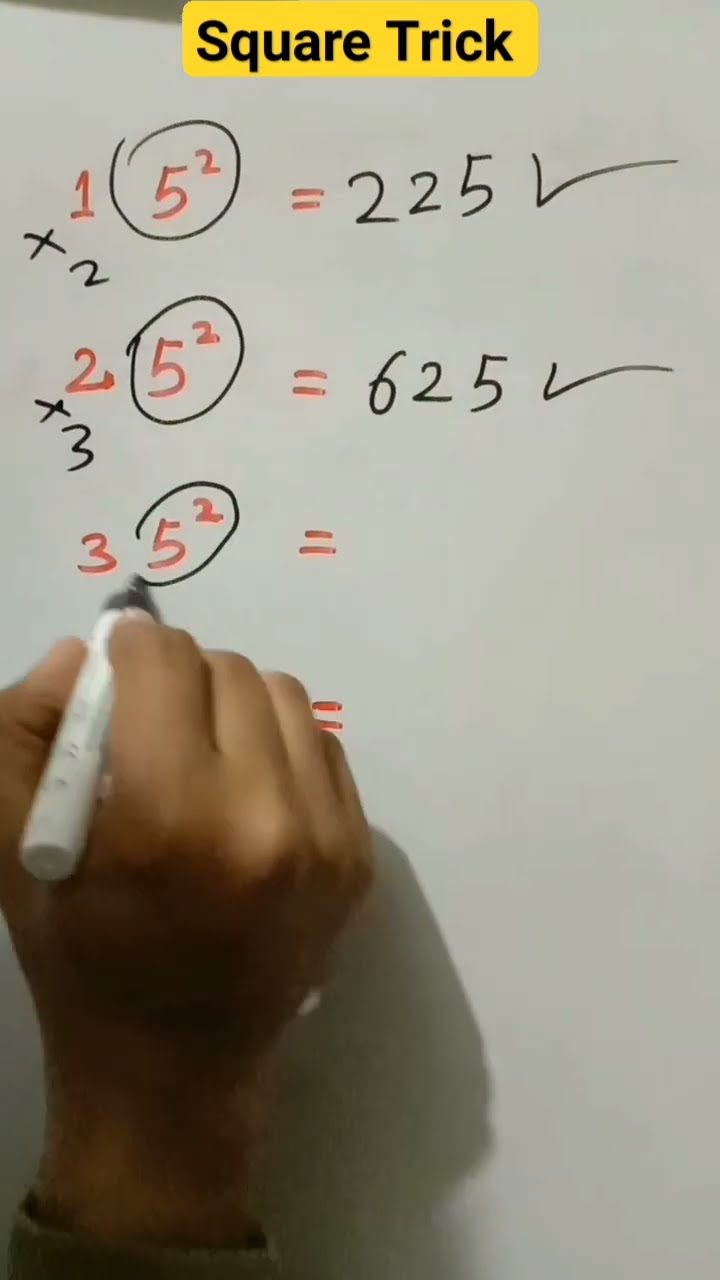 mathematics square Trick short video - YouTube