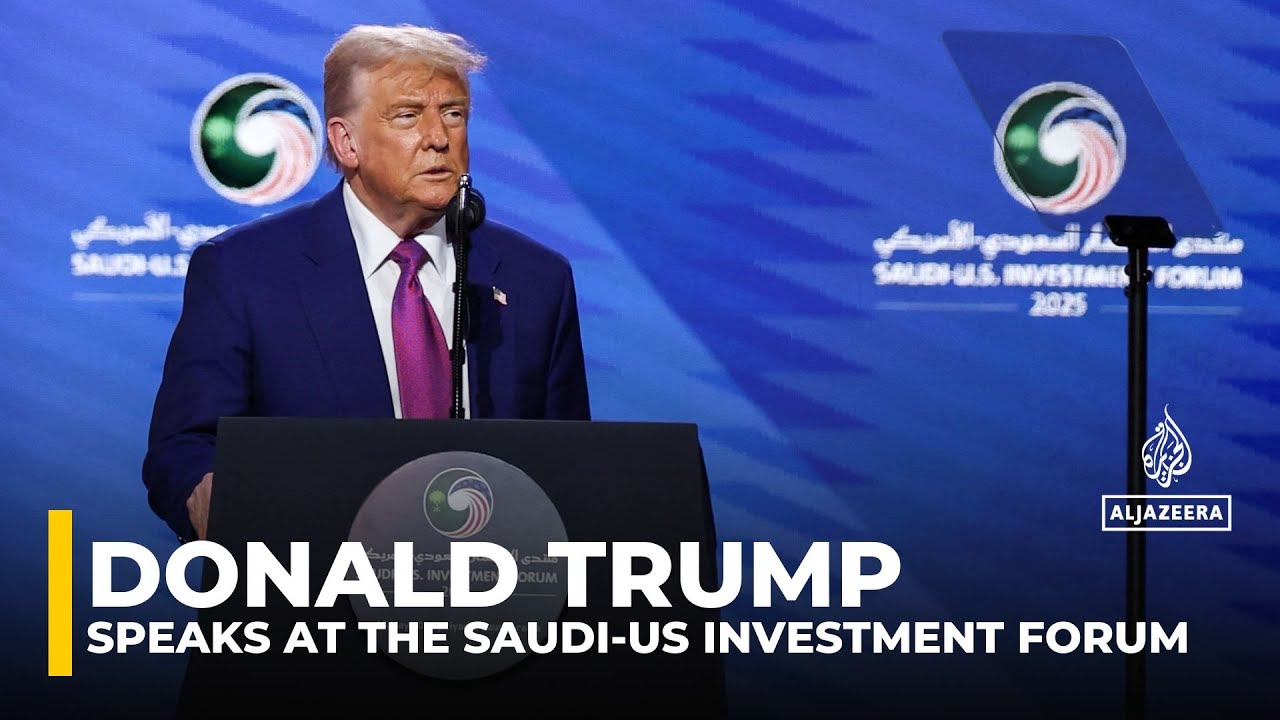 Donald Trump speaks at the Saudi-US Investment Forum during Riyadh ...