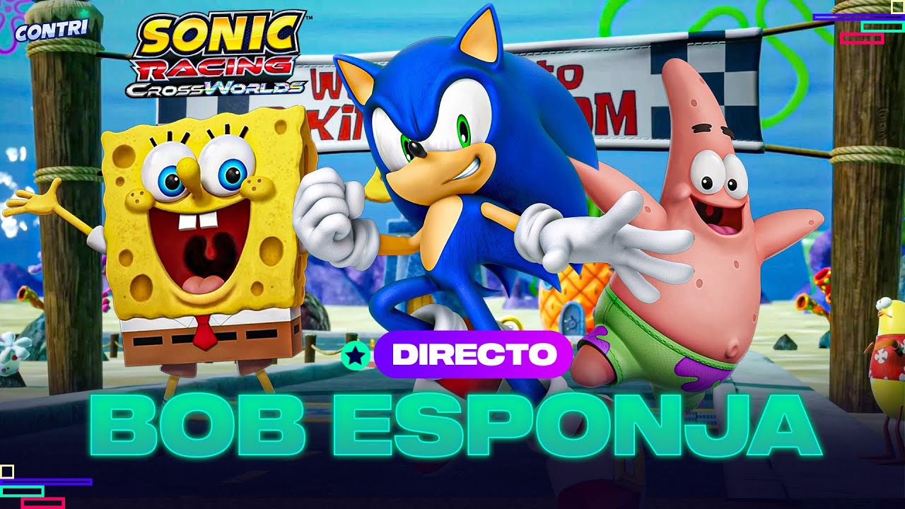 BOB ESPONJA CON SONIC | SONIC RACING CROSSWORLDS - YouTube