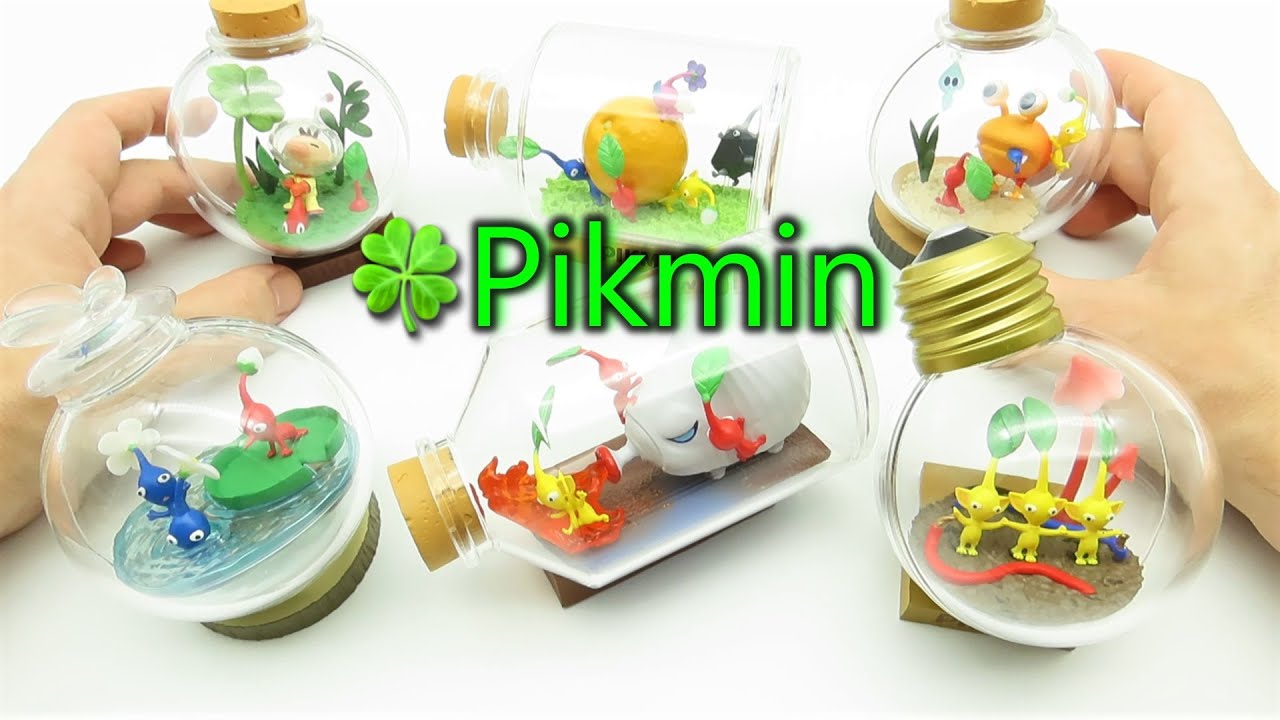 Unboxing and Assembly Full Set Cute Pikmin Terrarium Collection Figures ...