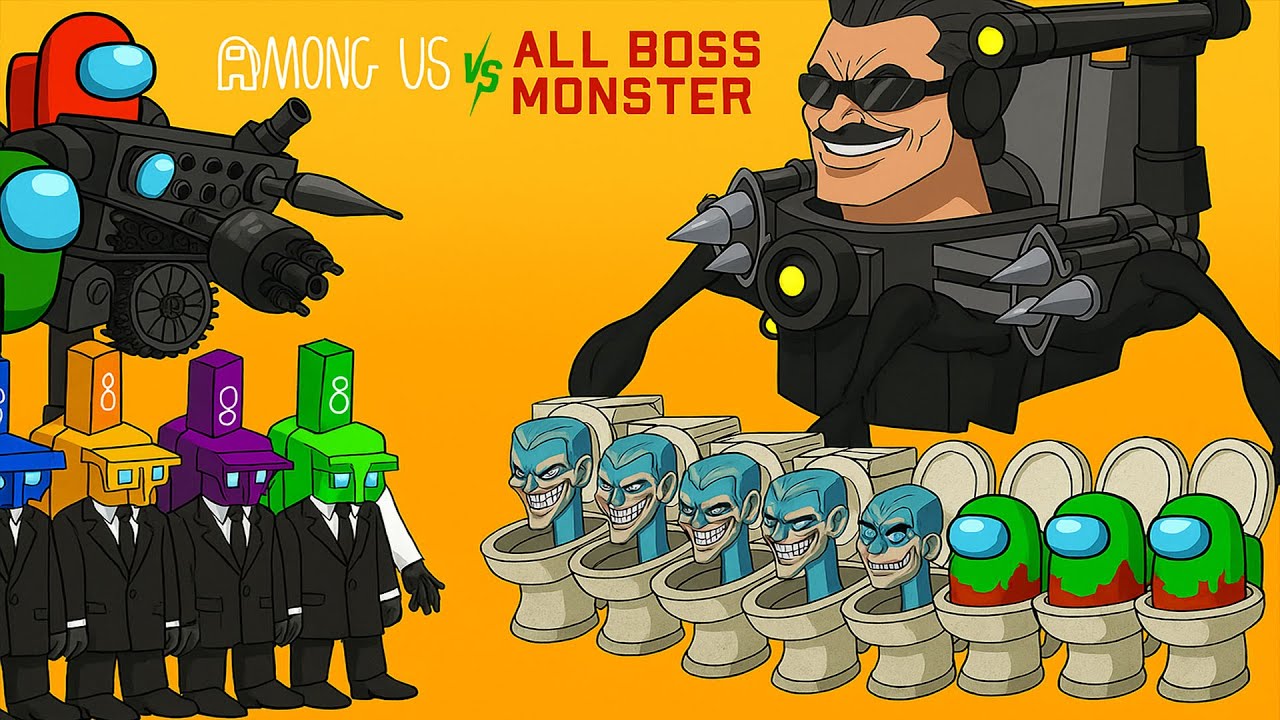 어몽어스Among Us VS All Bosses SKIBIDI TOILET 77 | AMONG US FUNNY ANIMATION ...