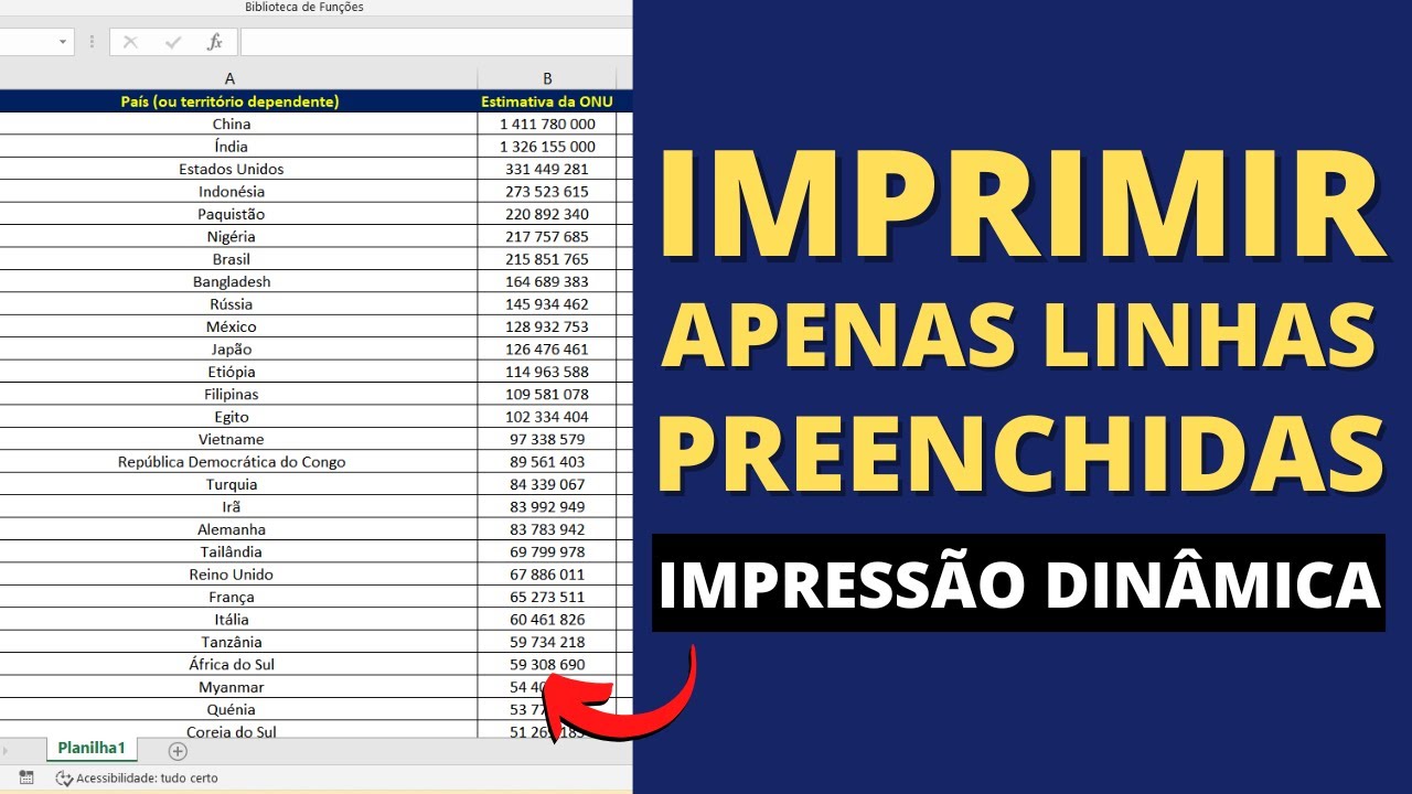 Imprimir Somente Linhas Preenchidas no Excel - ÁREA DE IMPRESSÃO ...