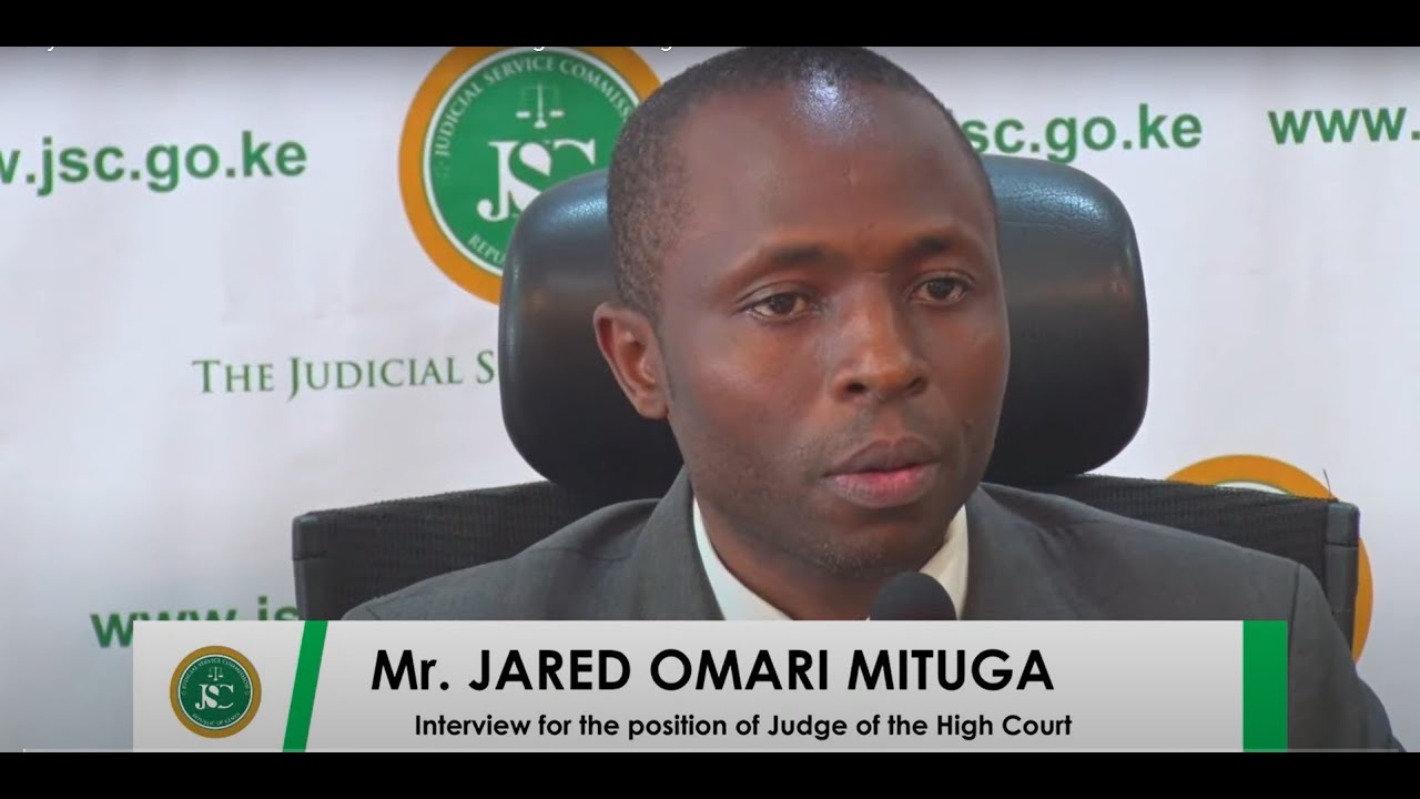 Mr. Jared Omari Mituga Interview for the position of Judge of the High Court - YouTube