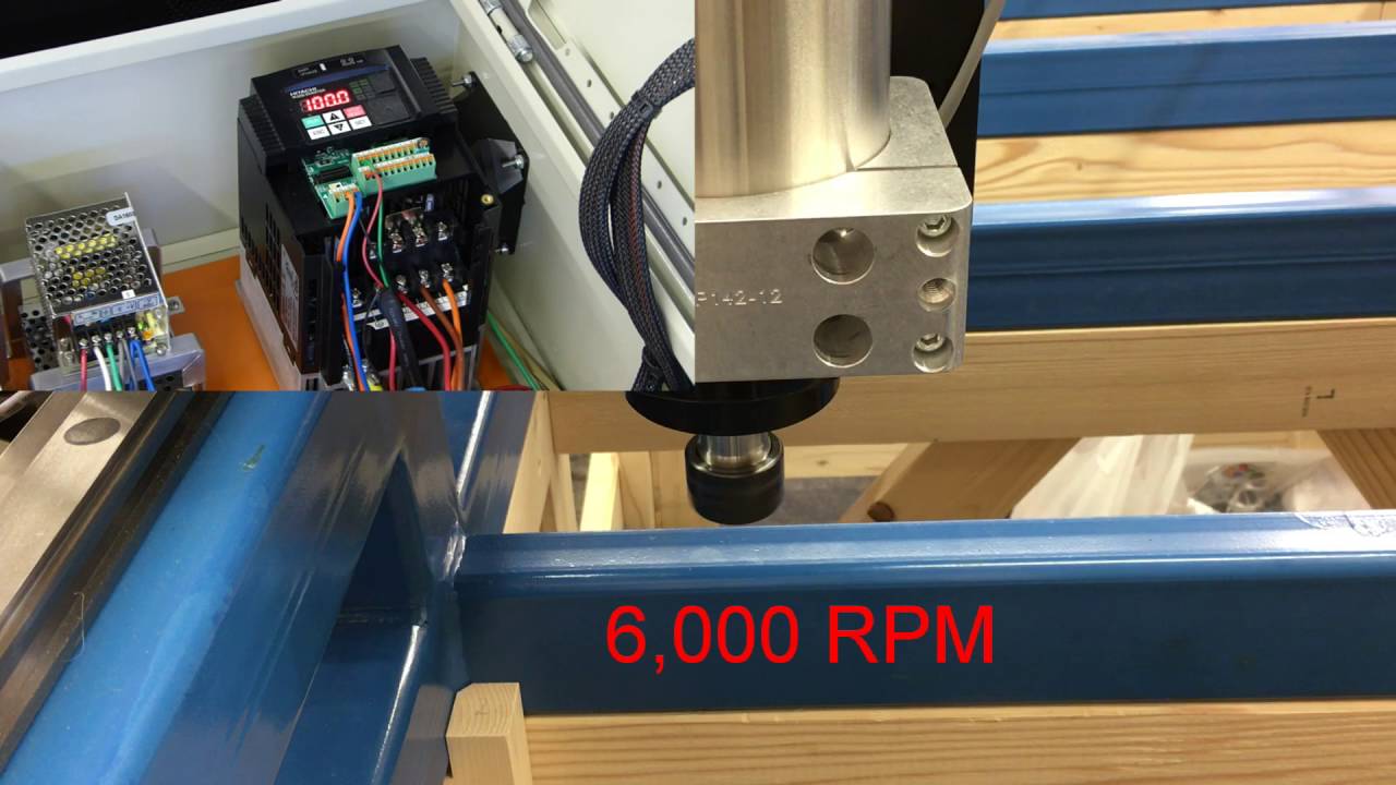 CNC Router build - Spindle running first time - 10-6-16 - YouTube
