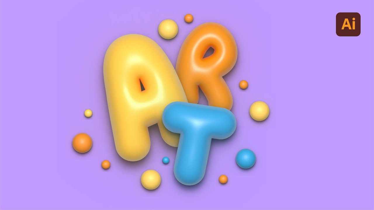 Cómo hacer 3D inflated text effect - adobe illustrator - YouTube