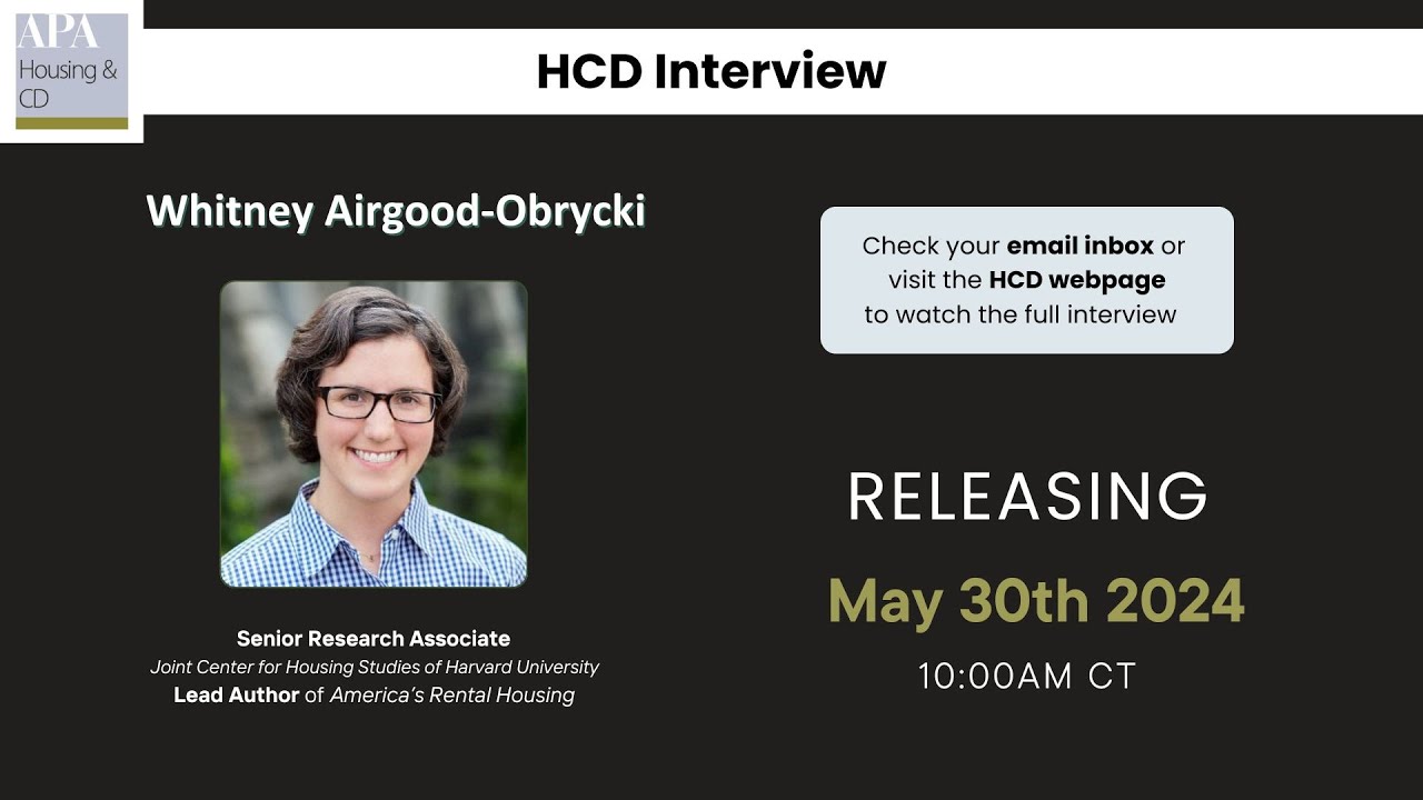 HCD Interview with Whitney Airgood-Obrycki - YouTube
