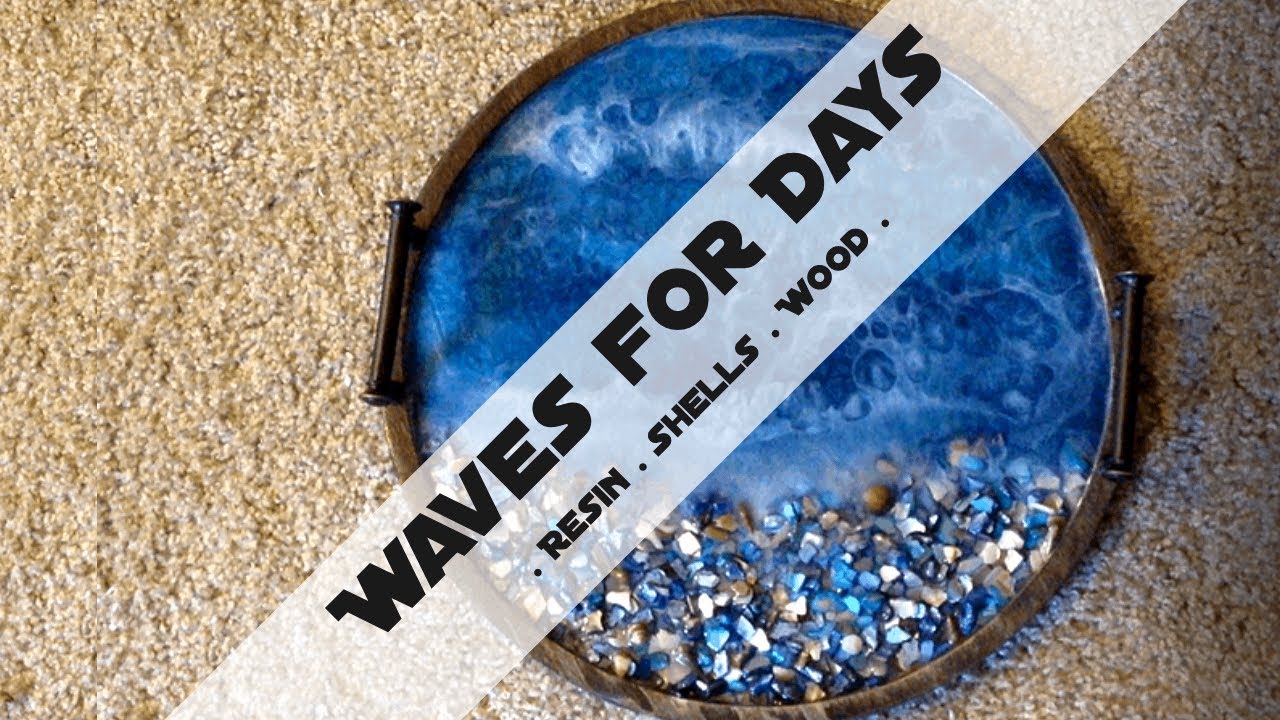 Resin Ocean Platter - With Blue Sea Shells - YouTube