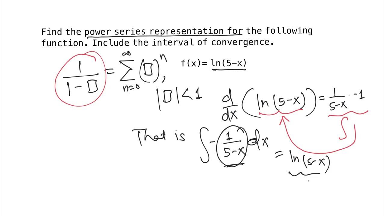 Calculus II: Power series for ln(5-x) - YouTube