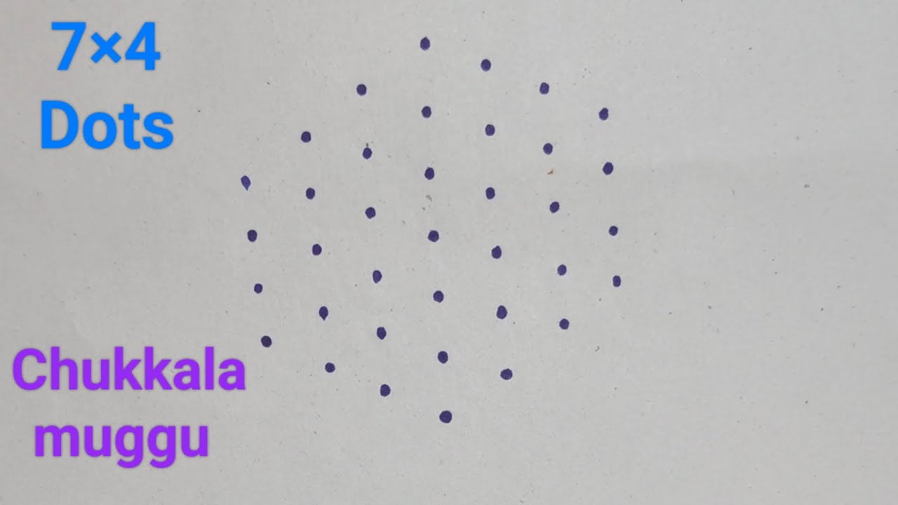 7×4 Dots rangoli designs| 7 dots kolam design | 7 Chukkala muggu for ...