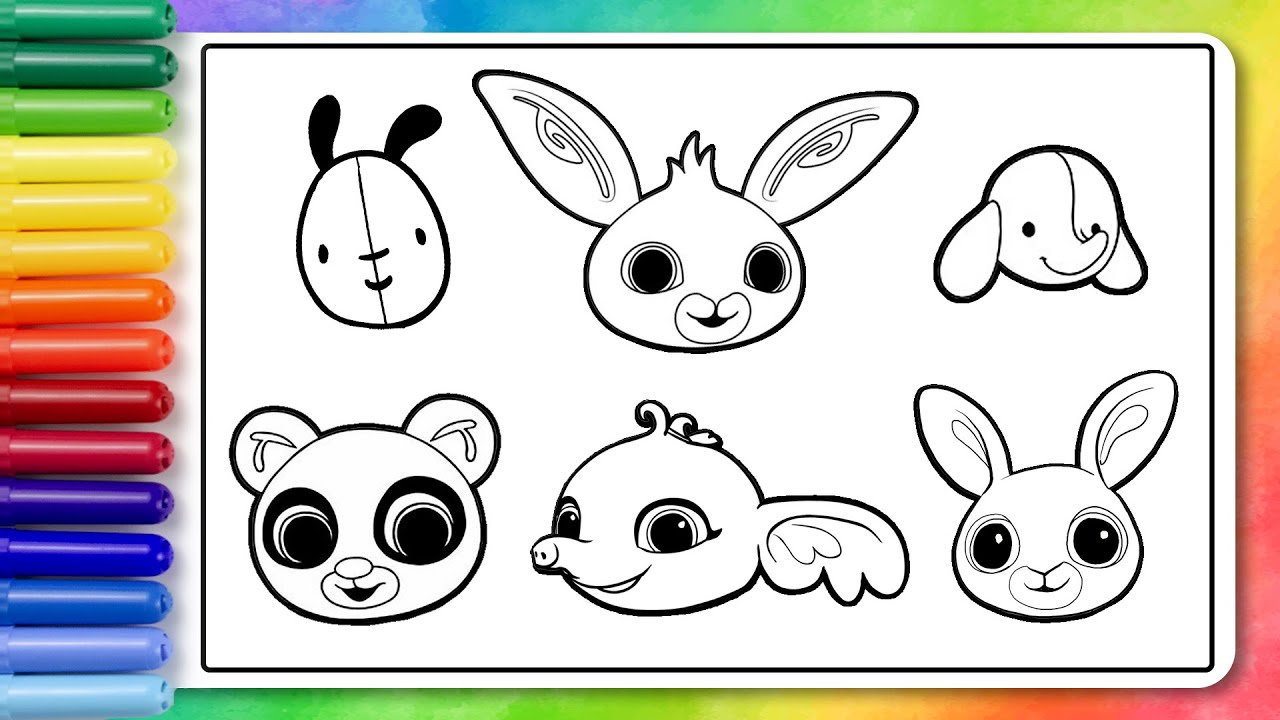 How To Draw Bing Bunny And Friends 🐰 | Sula, Pando, Charlie, Amma, Flop ...
