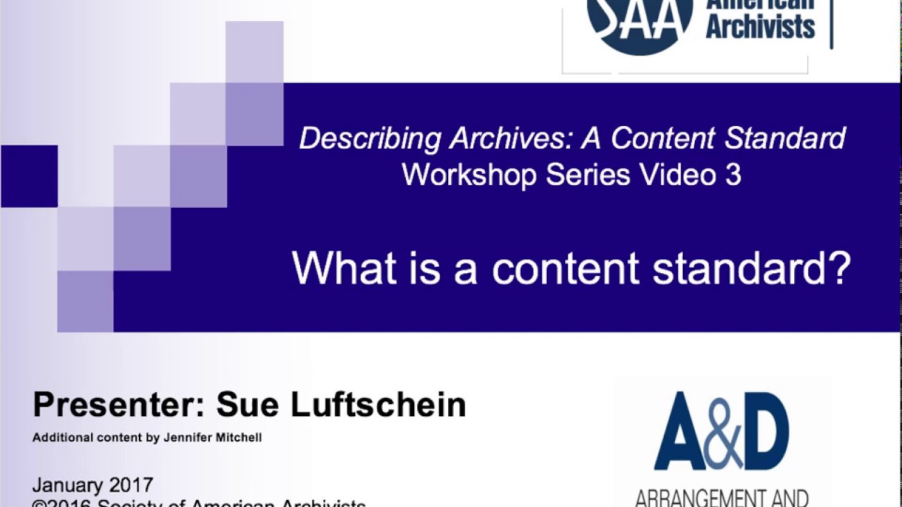 DACS Primer 3: What is a content standard - YouTube