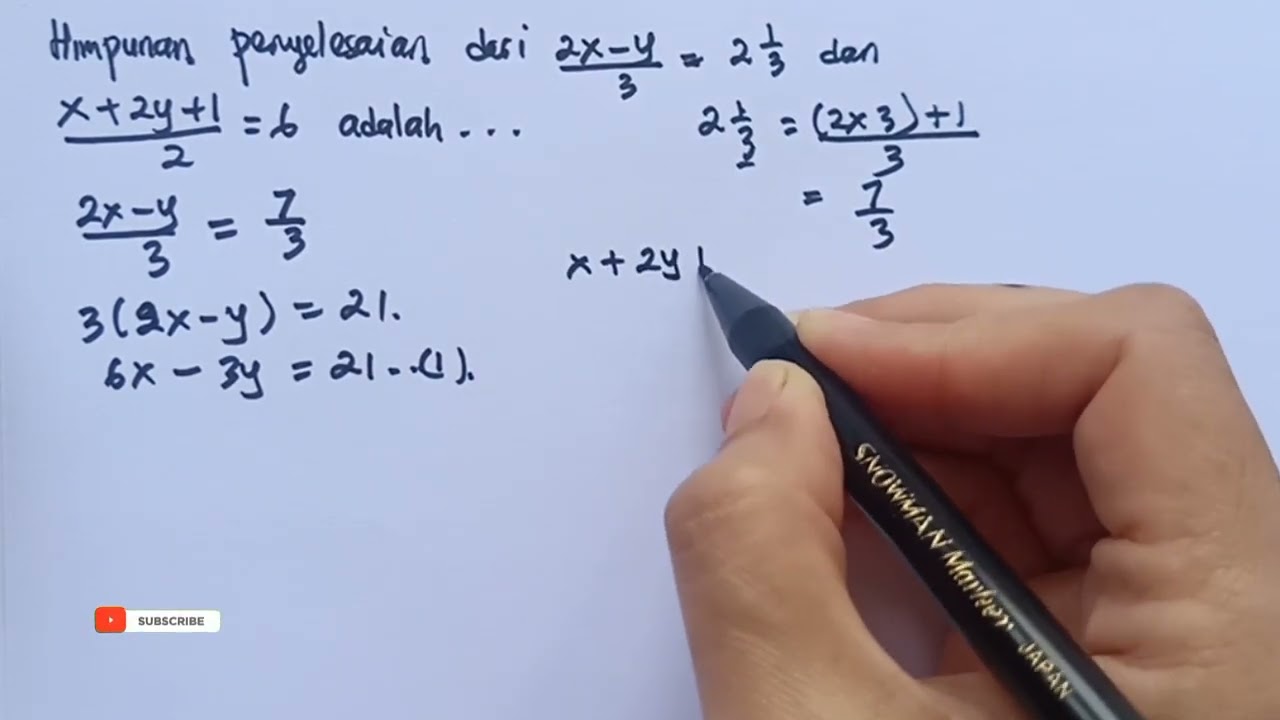 Himpunan Penyelesaian Dari 2x y 3 2 1 3 Dan x 2y 1 2 6 Adalah himpunan-penyelesaian-dari-2x-y-3-2-1-3-dan-x-2y-1-2-6-adalah