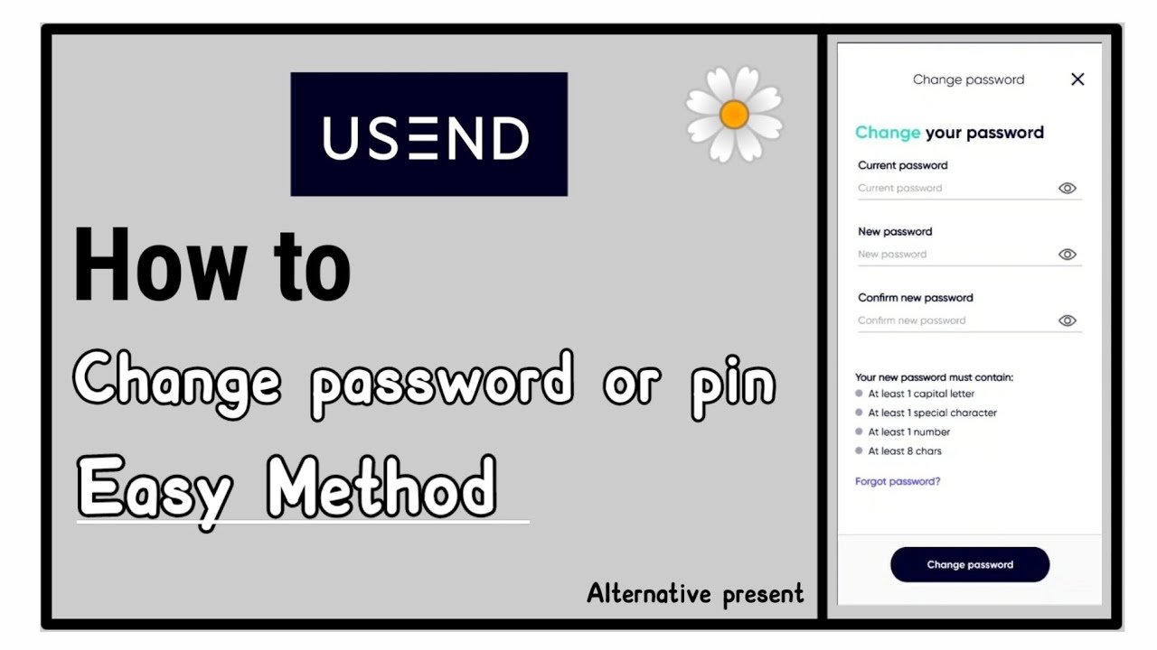 #USEND how to change password or pin || easy process||alternative ...