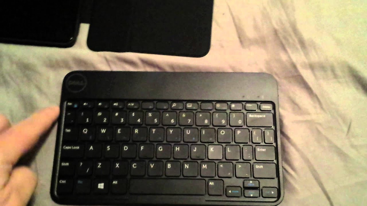 Dell Venue 8 Pro Blue tooth keyboard and case - YouTube