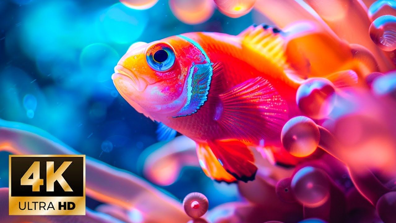 Beautiful Coral Reef Fish With Relaxing Sleep Meditation Music ...