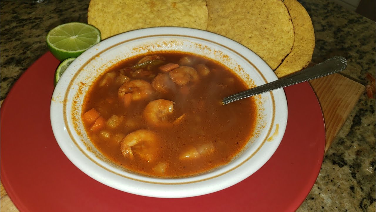 caldo de camarón rico y facil - YouTube