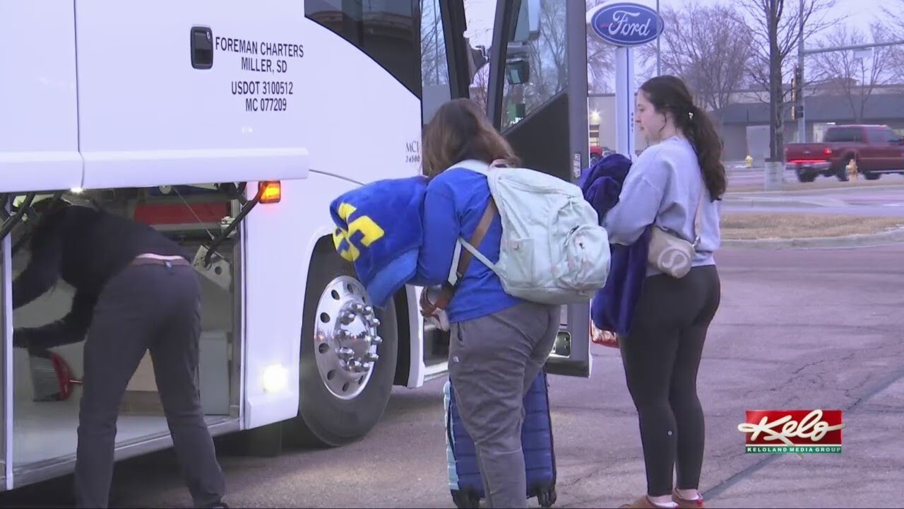 SDSU fan buses launch from SD - YouTube