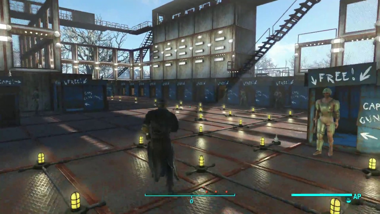 Fallout 4 Sanctuary Hills Arena Weapons Showcase; Explosive Minigun ...