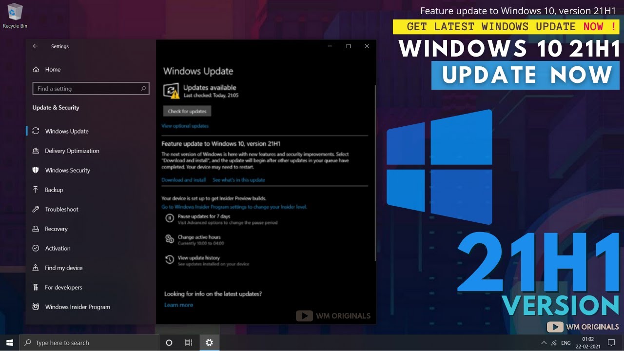 How to Get Windows 10 21H1 Update Now? Upgrade from Version 20H2 - YouTube