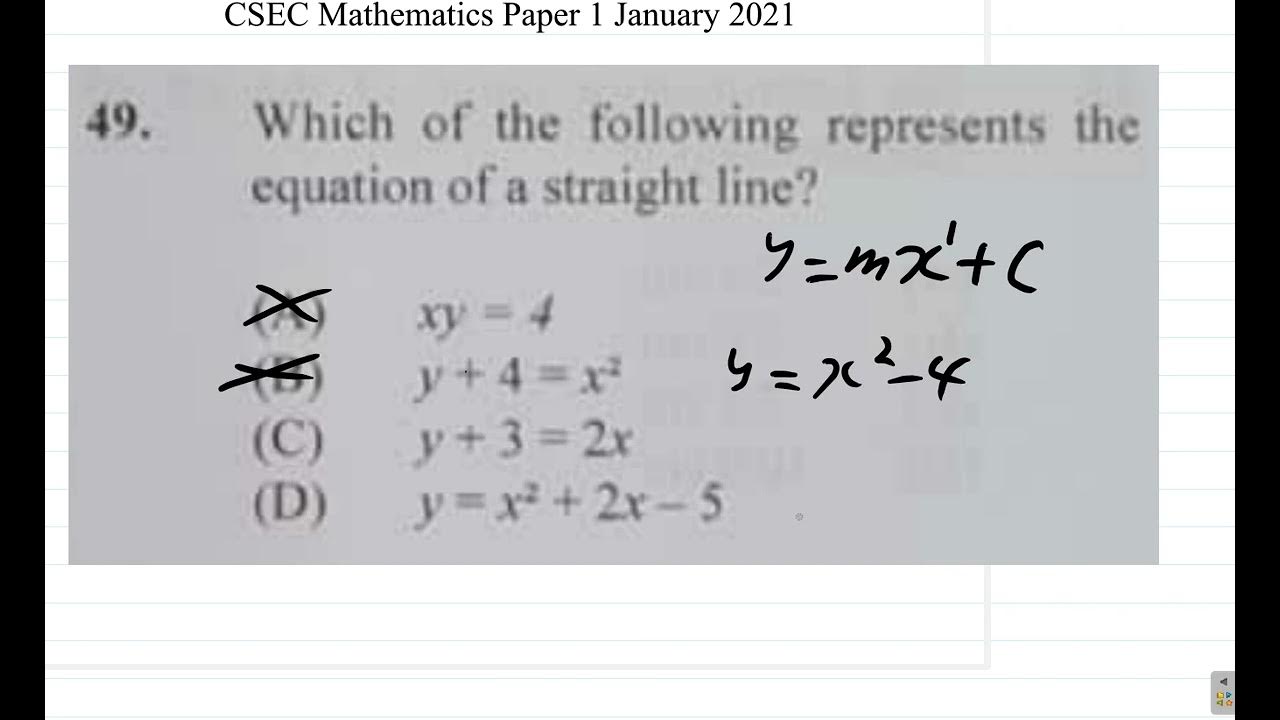 January 2021 Paper 1 CSEC Mathematics Question 49 - YouTube