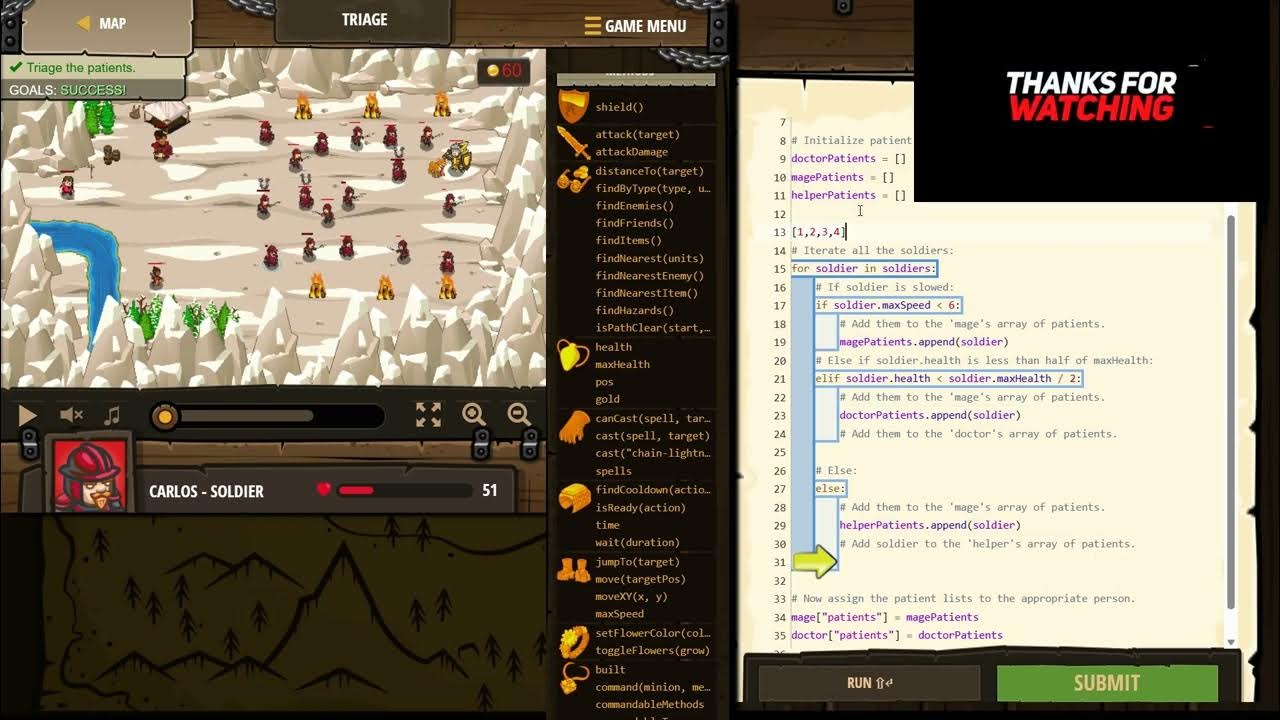 Triage in Codecombat Python - YouTube