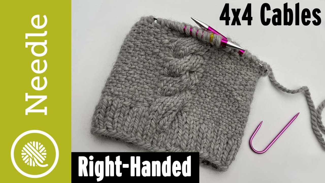 Knit 4x4 Cables 4 over 4 Right or Left Cross Cable - YouTube