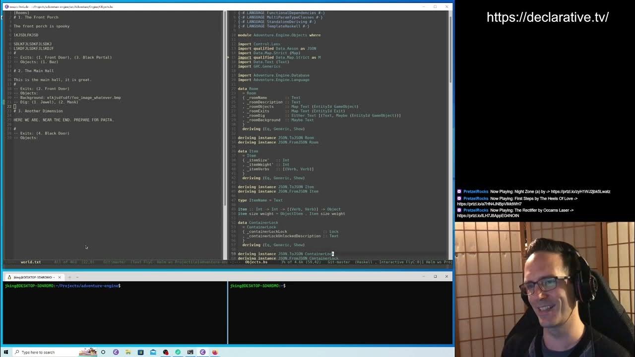 Haskell! Programming! GUIs! Text Adventure Games! Day 25 - YouTube