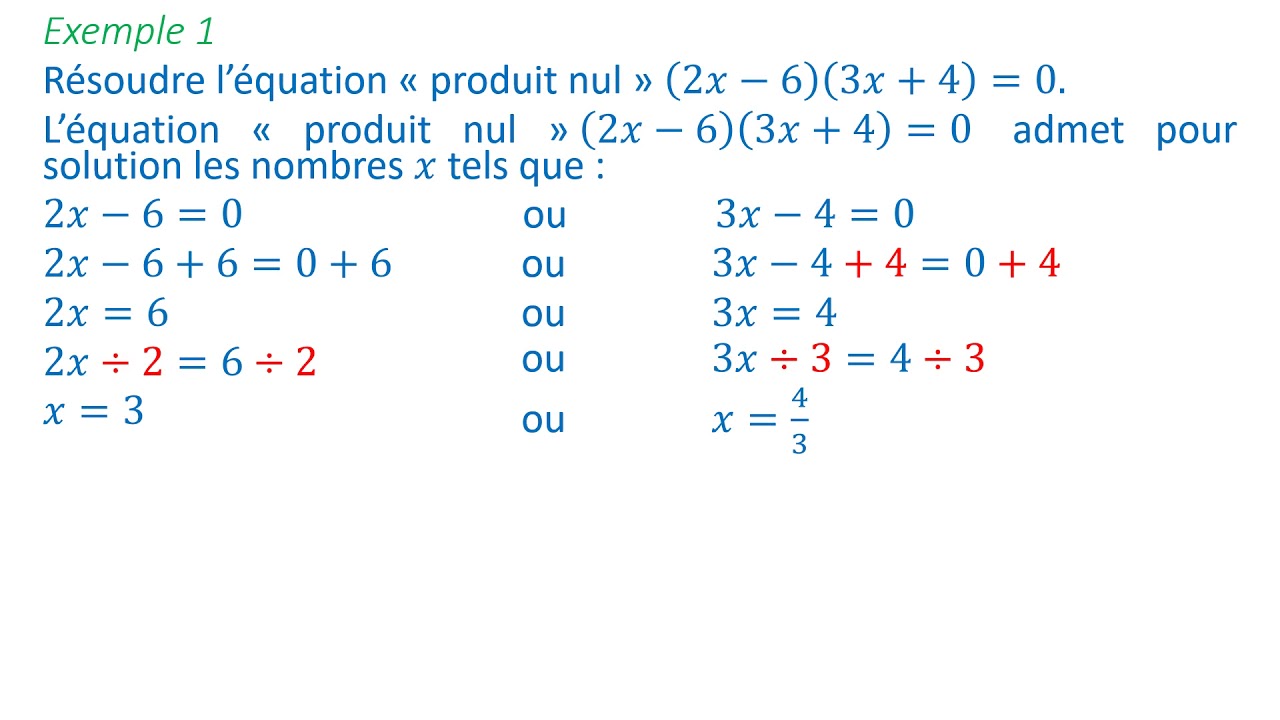 3e Chapitre 7 Calcul littéral partie 2 version 2020 2 Equations produit ...