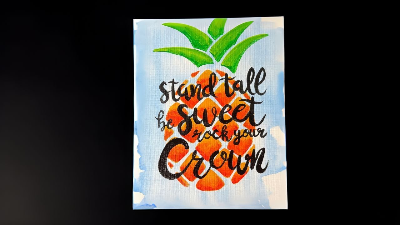 Easy Pineapple Sign Acrylic Painting Tutorial - YouTube