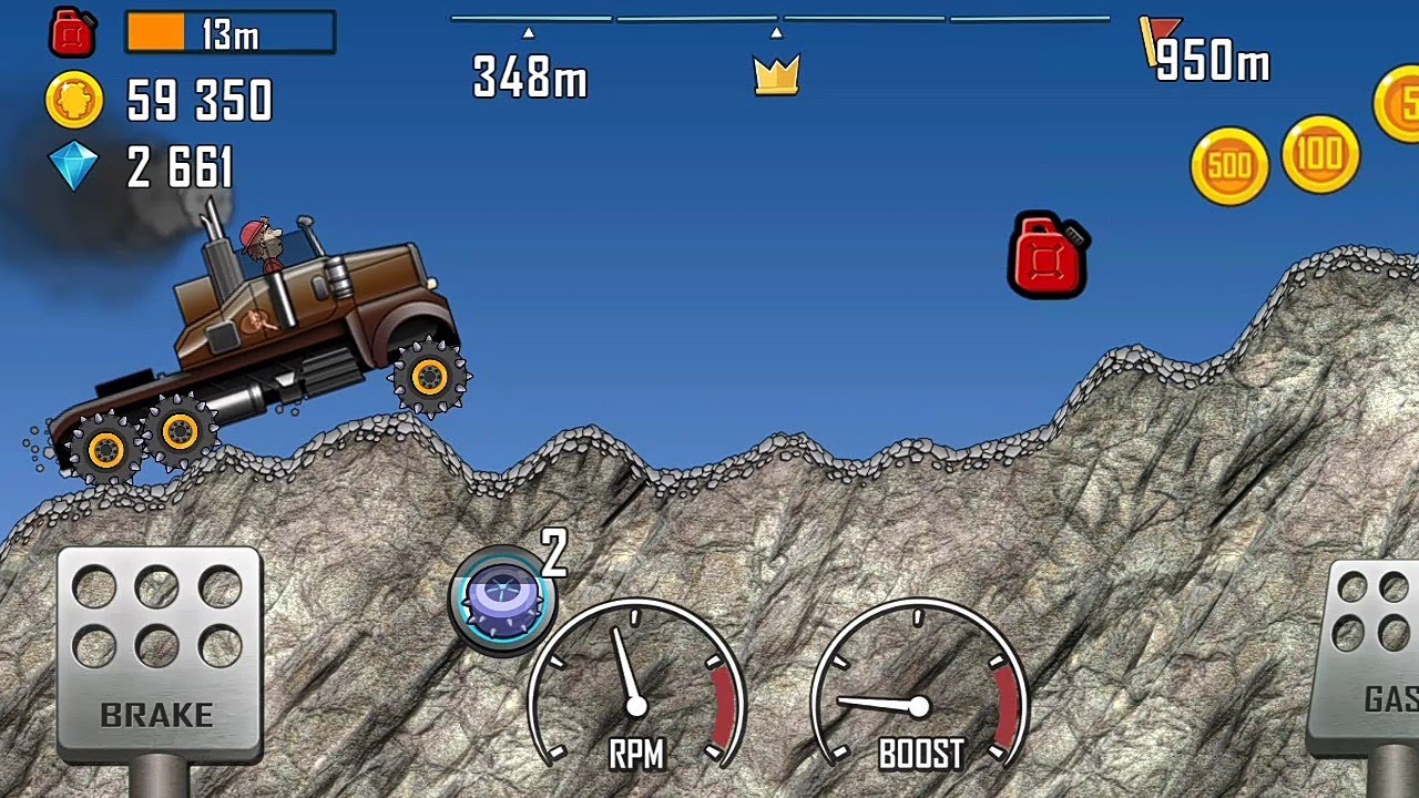 HILL CLIMB RACING WITH 6 WHEEL TRUCK WALKTHROUGH. #walkthrough # ...