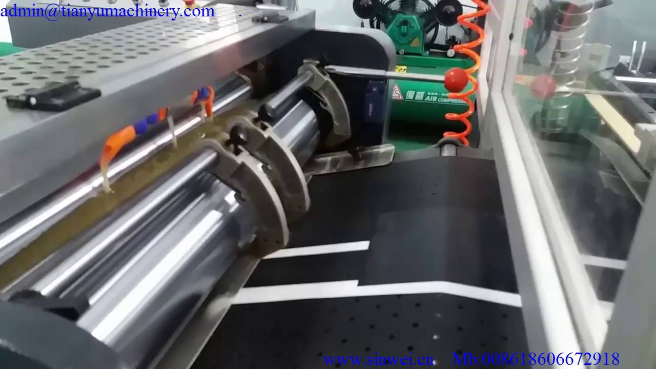 Automatic case lining machine (hardcover lining machine) for sumsang mobil cover QNB-460B - YouTube