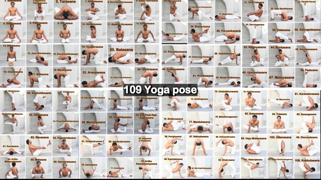 109 yoga asana in 20 languages | chakra yoga vimal - YouTube
