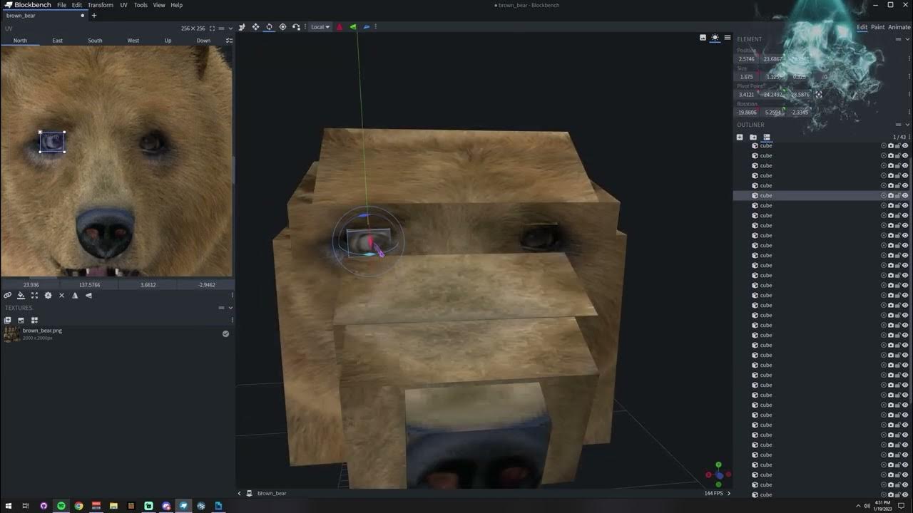 TimeLapse HD Modeling Blockbench Brown bear by CyberAxe Minecraft ...