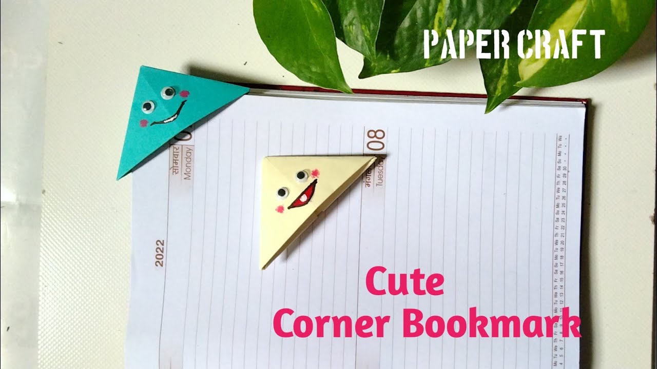 DIY Cute Origami Corner Bookmark Idea 🔖🌸 #bookmark #artandcraft # ...