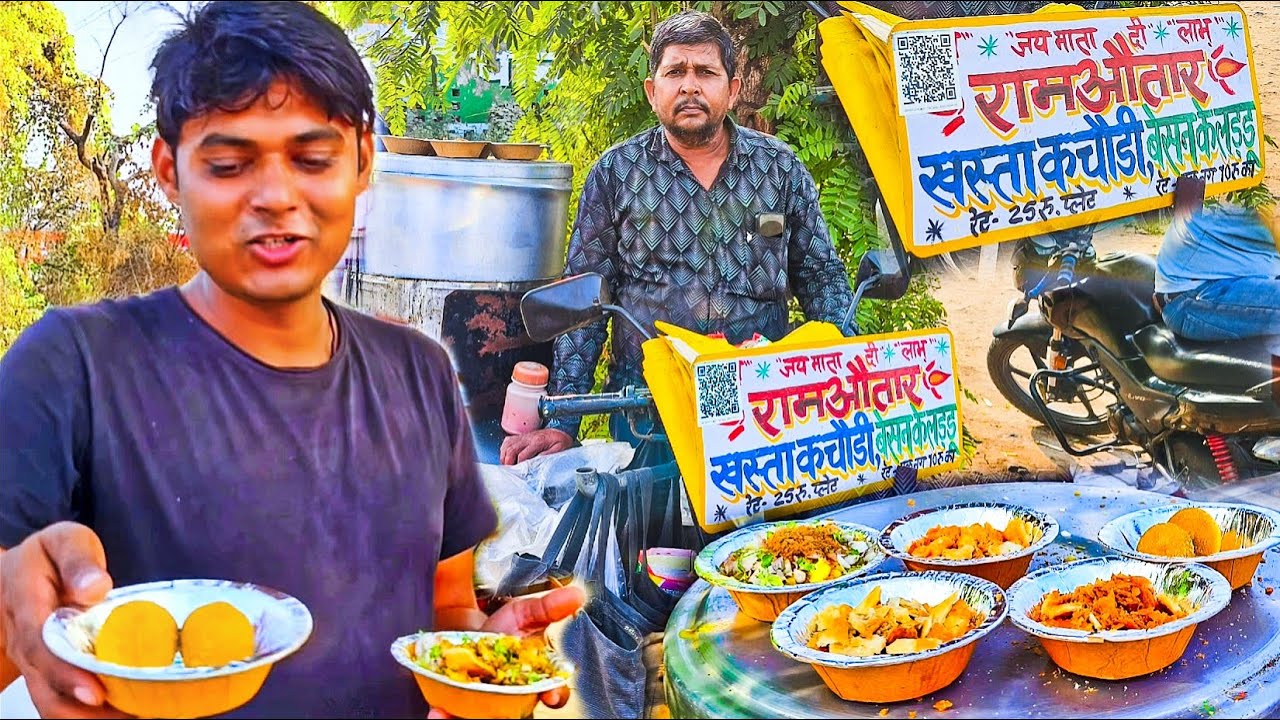 Street 25 Rupees Khasta Kachori | One Man Selling Kachori On His Vicky ...