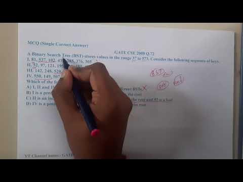 GATE CSE 2008 Q 72 || Trees ||Data Structure || GATE Insights Version: CSE - YouTube