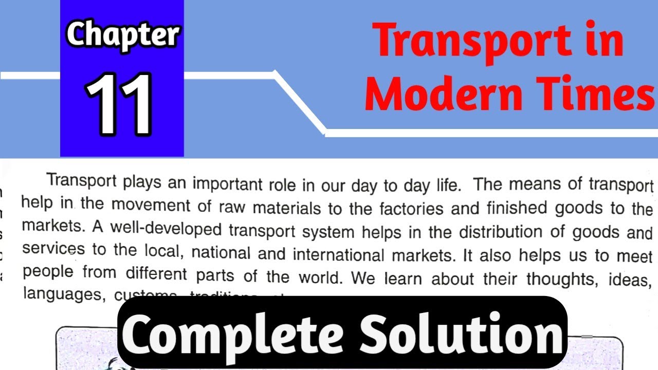 ||Transport in Modern Times Question Answer||DAV Class 5 S. St Chapter ...