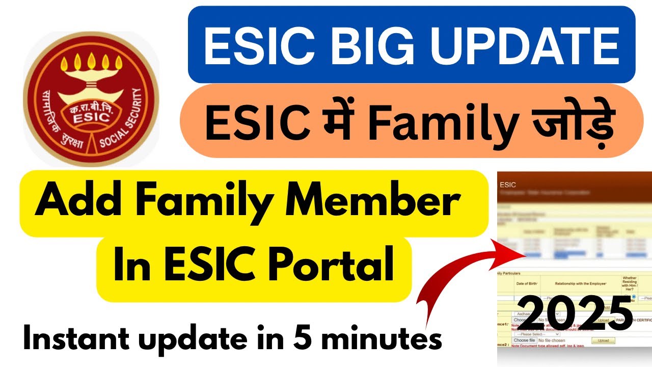 How to Add Family Member in ESIC Online 2025 | ESIC me family member ...