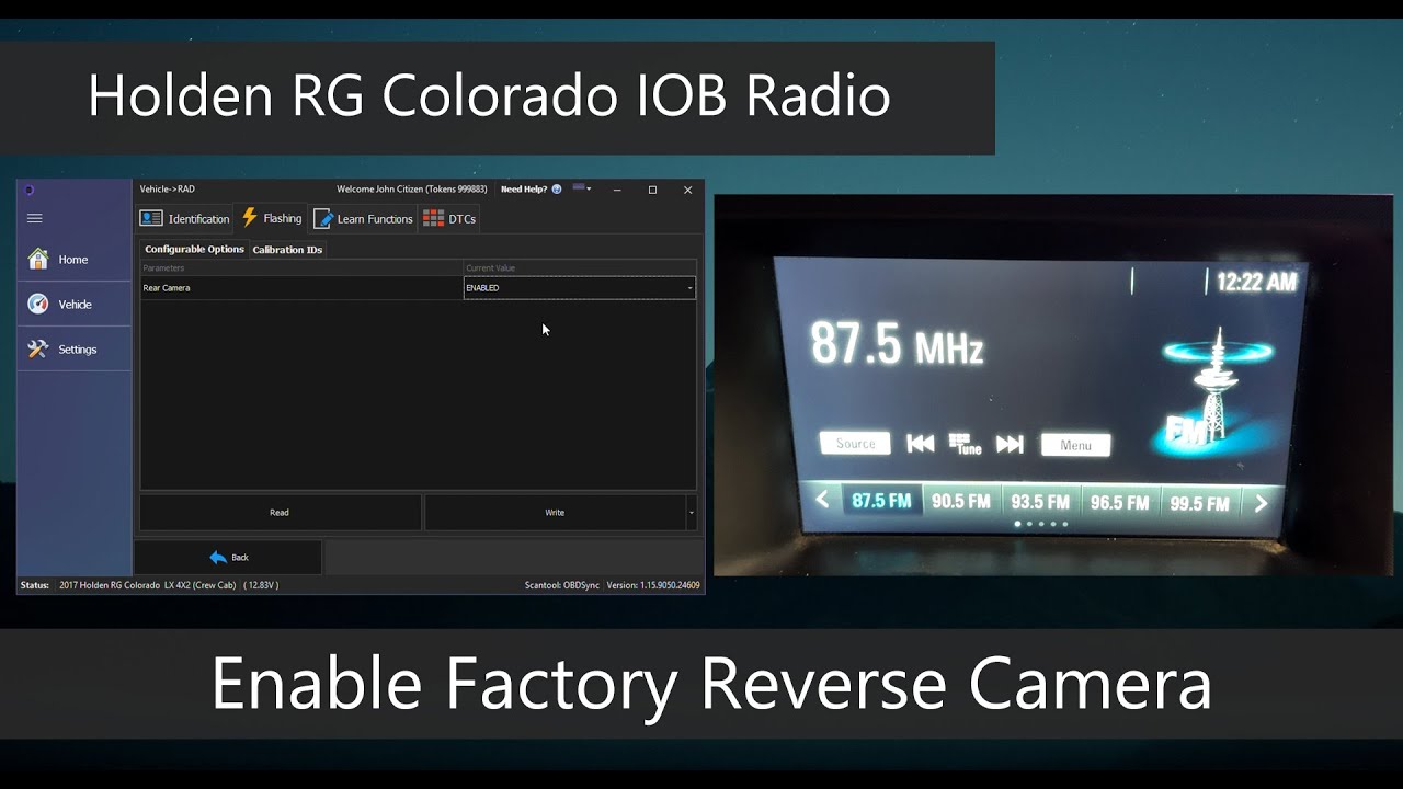 How to Enable Reverse Camera on a Holden RG Colorado with IOB Radio ...