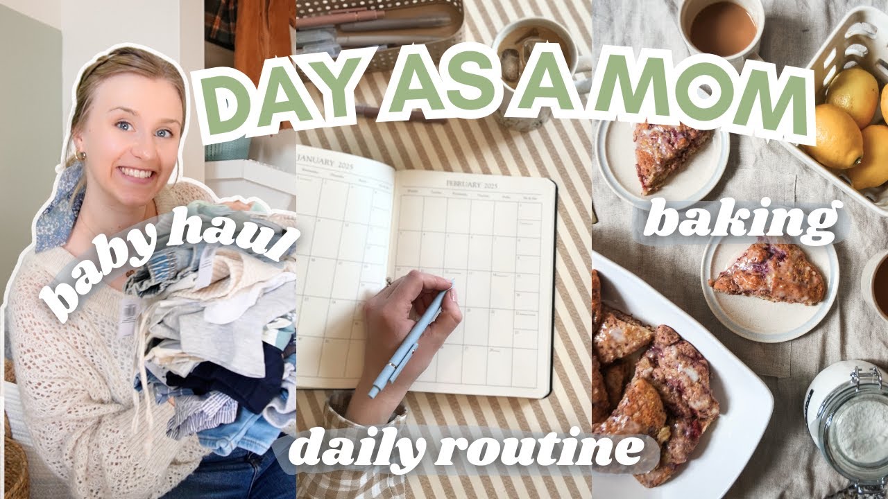 VLOG | First Time Mom Daily Routine | baby clothing haul, spring baking ...